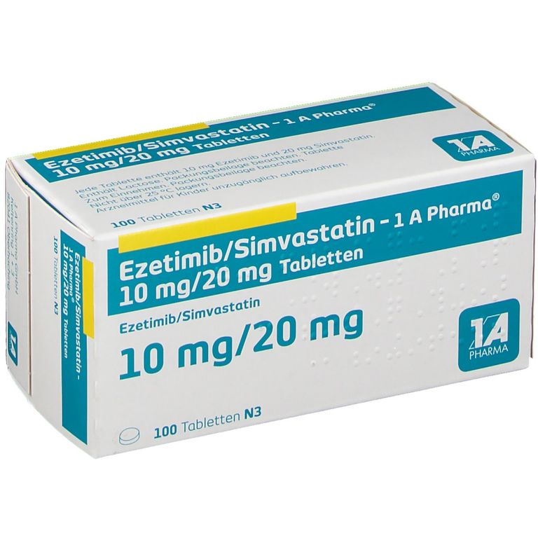 Ezetimib/Simva 1A 10/20Mg 100 St mit dem E-Rezept kaufen - Shop Apotheke