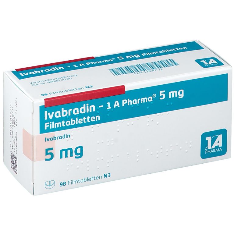 Ivabradin 1A Pharma® 5Mg 98 St mit dem E-Rezept kaufen - Shop Apotheke