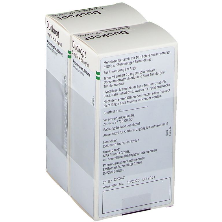 Duokopt 20 mg/ml + 5 mg/ml 2x10 ml mit dem E-Rezept kaufen - Shop Apotheke