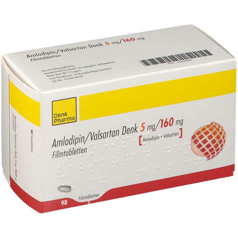 Amlodipin/Valsartan Denk 5 mg/160 mg 98 St mit dem E-Rezept kaufen ...