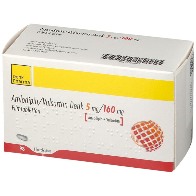 Amlodipin/Valsartan Denk 5 mg/160 mg 98 St mit dem E-Rezept kaufen ...