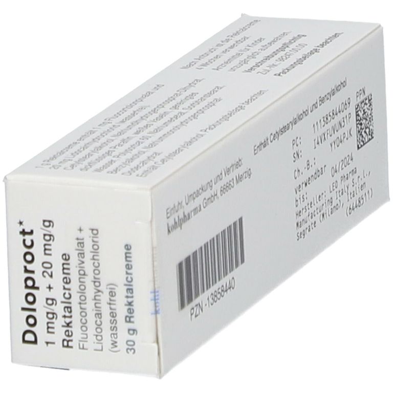 DOLOPROCT 1 mg/g + 20 mg/g Rektalcreme 30 g mit dem E-Rezept kaufen ...