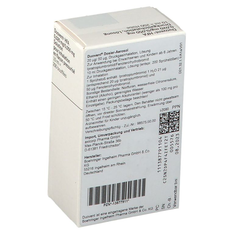 Duovent® HFA 0,020 mg 10 ml mit dem E-Rezept kaufen - Shop Apotheke
