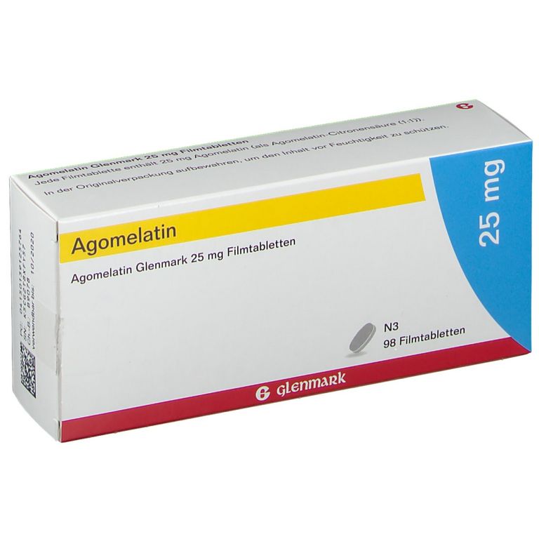 Agomelatin Glenmark 25 mg 98 St mit dem E-Rezept kaufen - Shop Apotheke