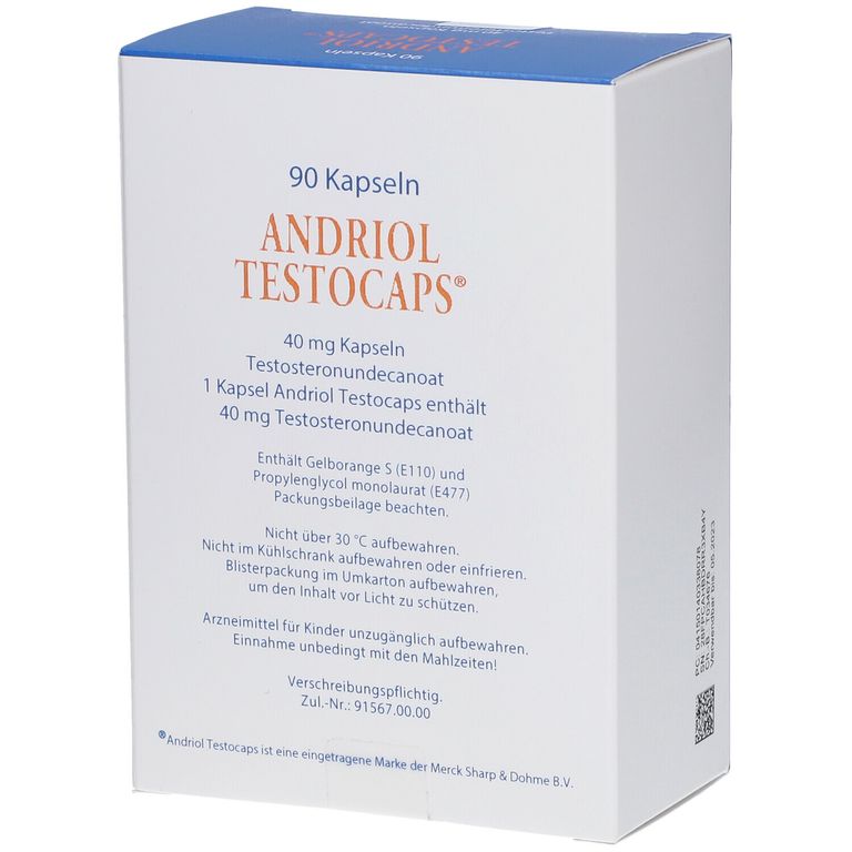 Andriol Testocaps 40 mg 90 St mit dem E-Rezept kaufen - Shop Apotheke
