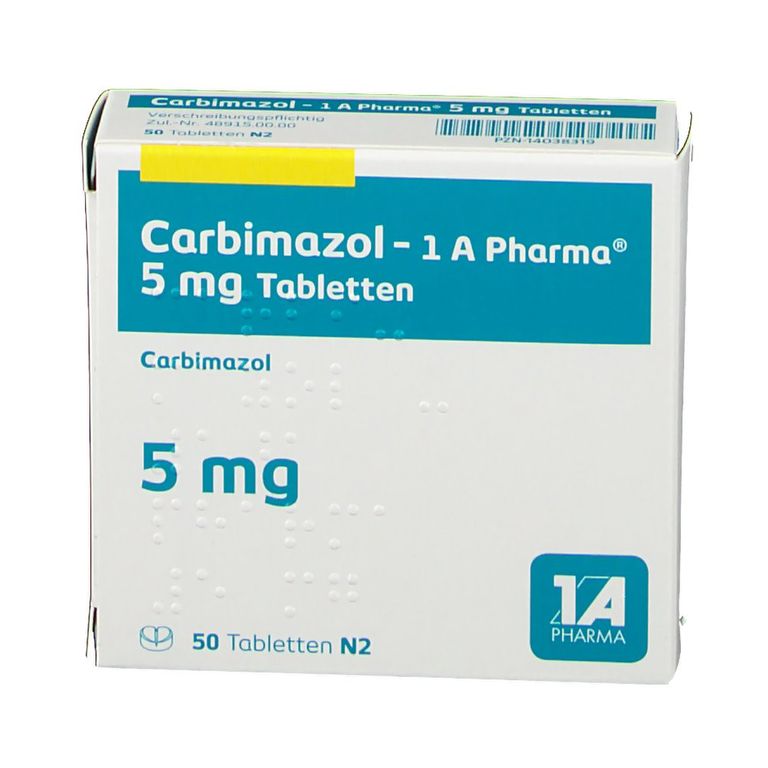 Carbimazol 1A Pharma® 5Mg 50 St mit dem E-Rezept kaufen - Shop Apotheke