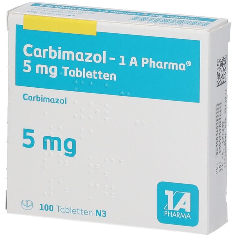 Carbimazol 1A Pharma® 5Mg 100 St mit dem E-Rezept kaufen - Shop Apotheke