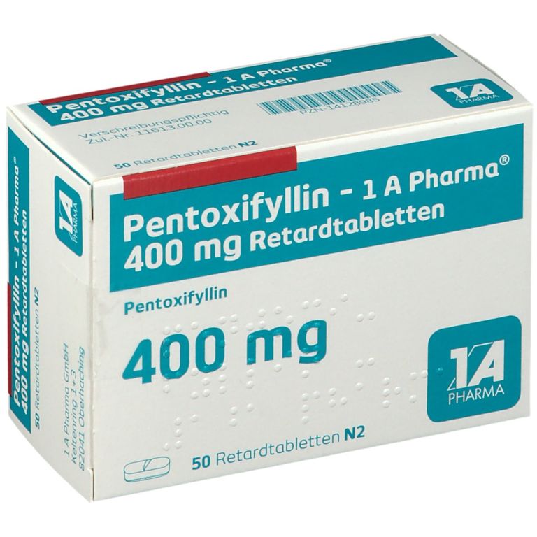 Pentoxifyllin 1A 400Mg 50 St mit dem E-Rezept kaufen - Shop Apotheke