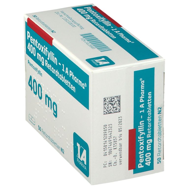Pentoxifyllin 1A 400Mg 50 St mit dem E-Rezept kaufen - Shop Apotheke