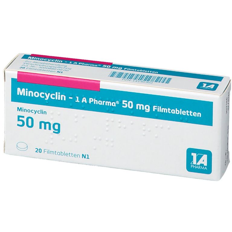 Minocyclin - 1 A Pharma® 50 mg 20 St mit dem E-Rezept kaufen - Shop ...