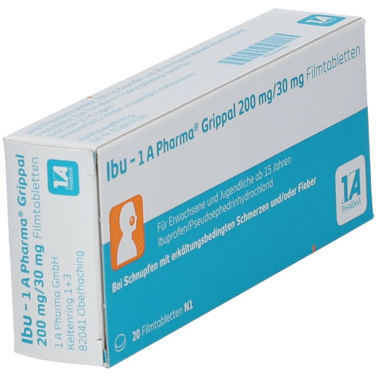 Ibu - 1 A Pharma® Grippal 200 mg/30mg 20 St - Shop Apotheke