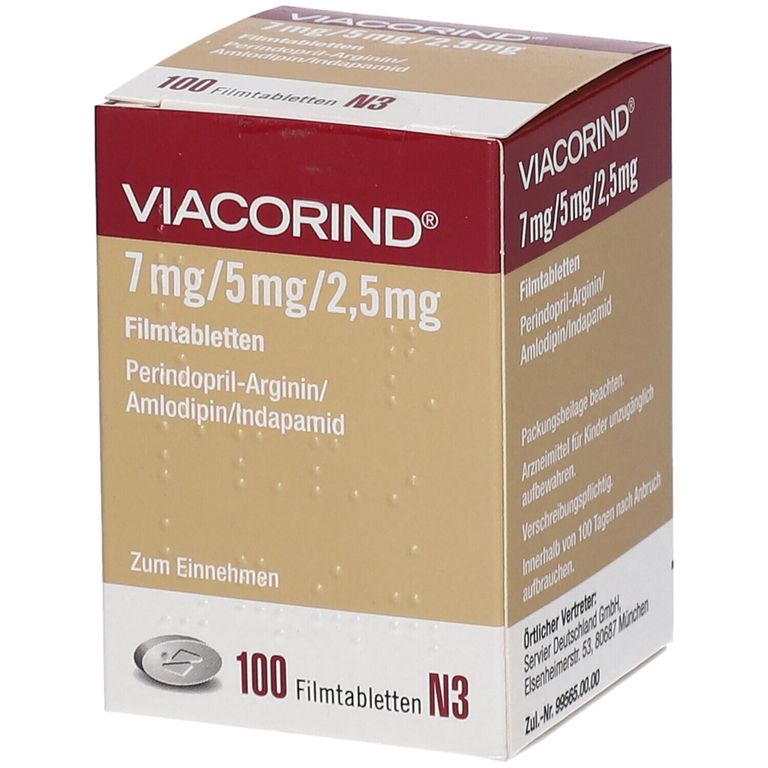 VIACORIND® 7 mg/5mg/2,5 mg 100 St mit dem E-Rezept kaufen - Shop Apotheke