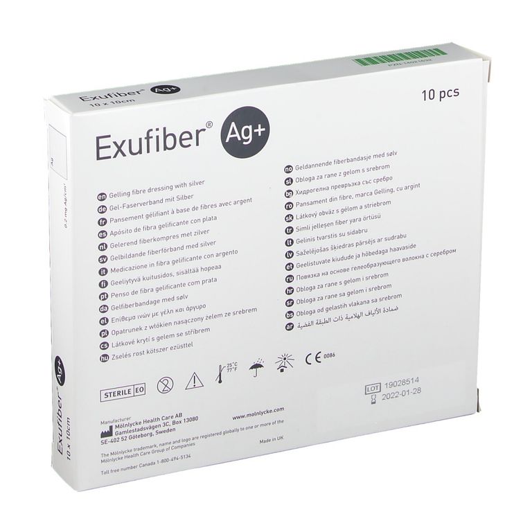 Exufiber Ag+ 10 x 10 cm 10 St - Shop Apotheke