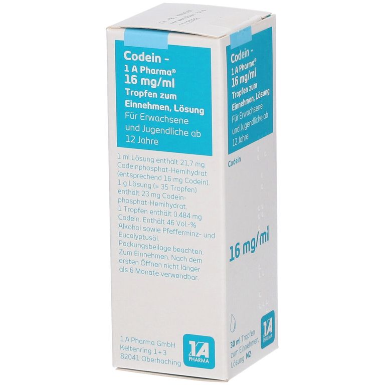 Codein 1A Pharma® 16Mg/Ml 30 ml mit dem E-Rezept kaufen - Shop Apotheke