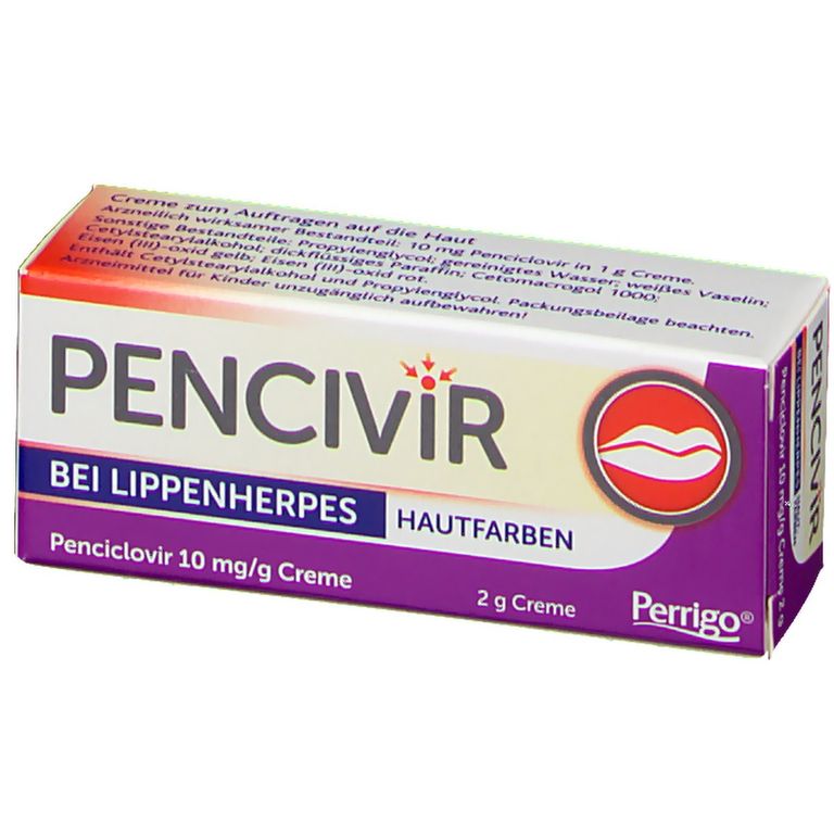 Pencivir bei Lippenherpes Penciclovir 10mg/g Creme hautfarben 2 g ...