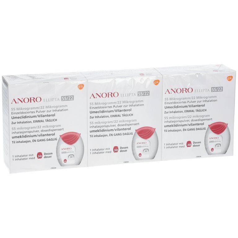ANORO ELLIPTA 55 µg/22 µg 3 St mit dem E-Rezept kaufen - Shop Apotheke