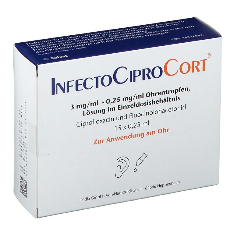 InfectoCiproCort® 3 mg/ml + 0,25 mg/ml 15x0,25 ml mit dem E-Rezept ...