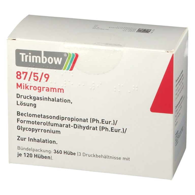 Trimbow® 87/5/9 µg 3 St mit dem E-Rezept kaufen - Shop Apotheke