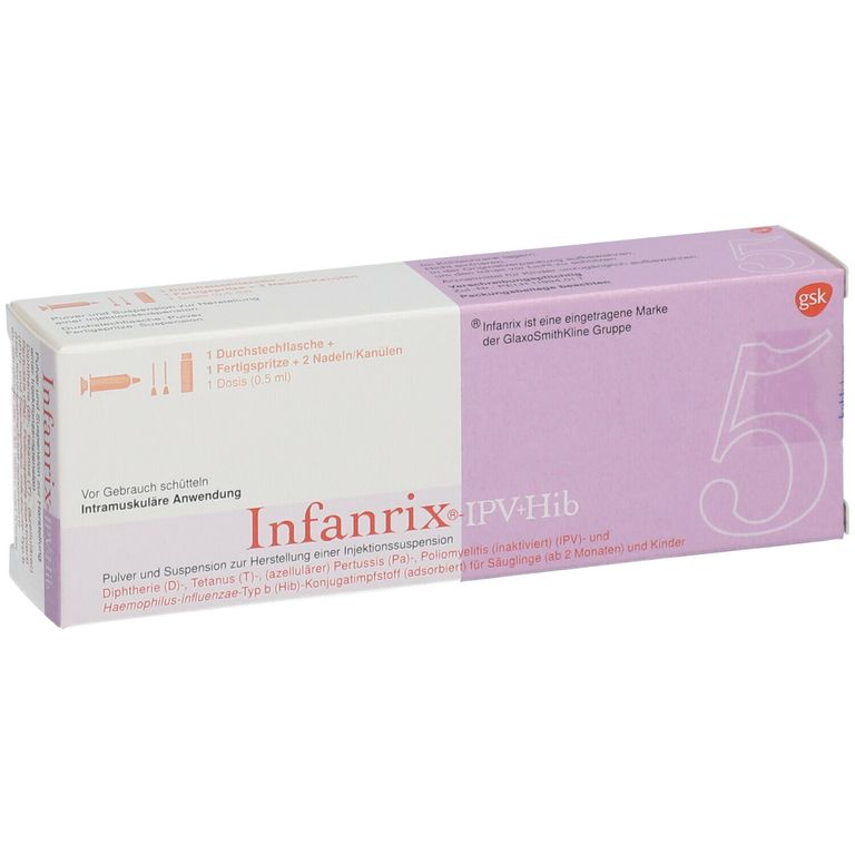 INFANRIX-IPV+Hib Pulver und Suspension zur Herstellung einer Injektionssuspension 1 St mit dem E ...