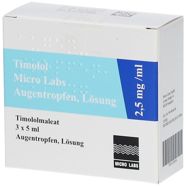 Timolol Micro Labs 2,5 mg/ml 3x5 ml mit dem E-Rezept kaufen - Shop Apotheke