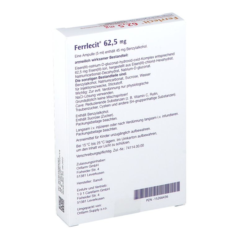 Ferrlecit® 62.5MgIlo 6x5 ml mit dem E-Rezept kaufen - Shop Apotheke