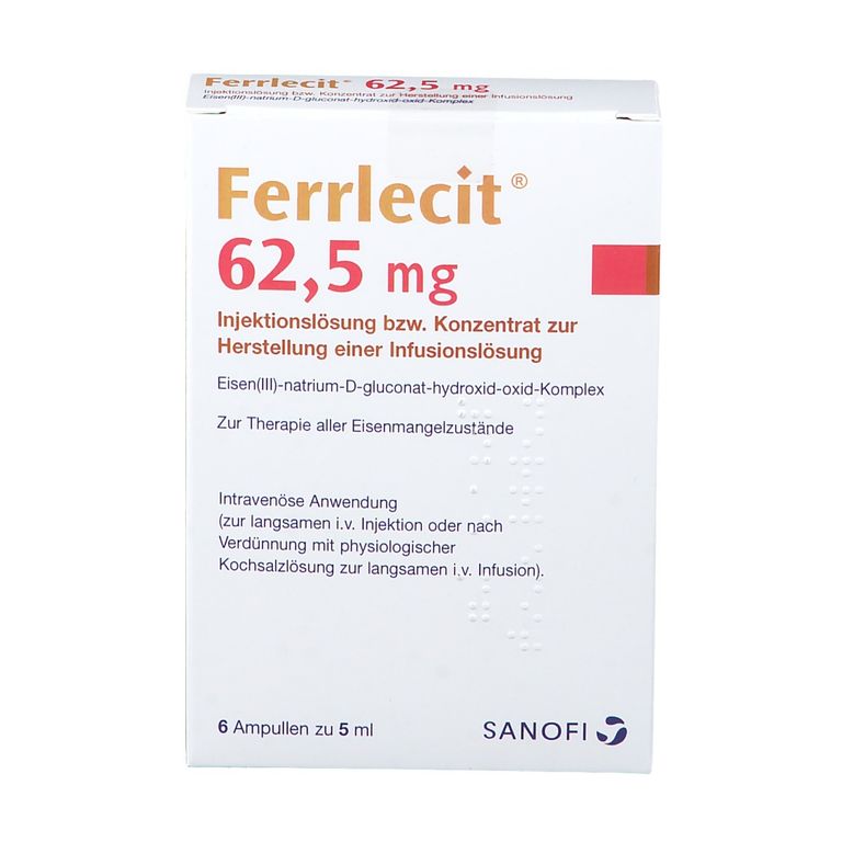 Ferrlecit® 62.5MgIlo 6x5 ml mit dem E-Rezept kaufen - Shop Apotheke