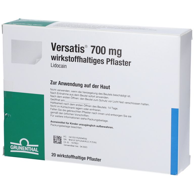 Versatis® 700 mg 20 St mit dem E-Rezept kaufen - Shop Apotheke
