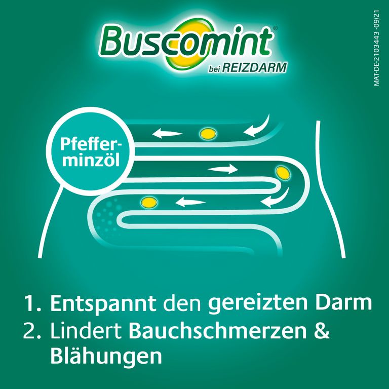 Buscomint® bei Reizdarm mit Pfefferminzöl bei leichten Krämpfen im ...