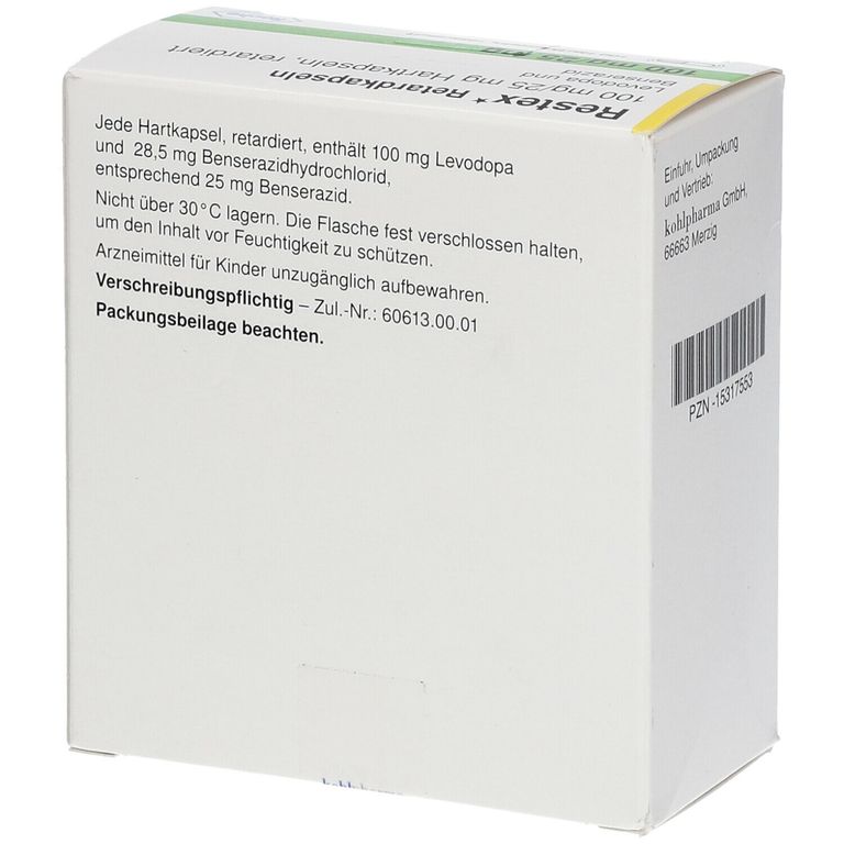 RESTEX 100 mg/25 mg Hartkapseln retardiert 100 St mit dem E-Rezept ...
