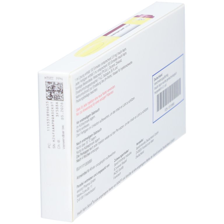 INSULIN LISPRO Sanofi 100 E/ml Inj.-Lsg.Fertigpen 5x3 ml mit dem E-Rezept kaufen - Shop Apotheke