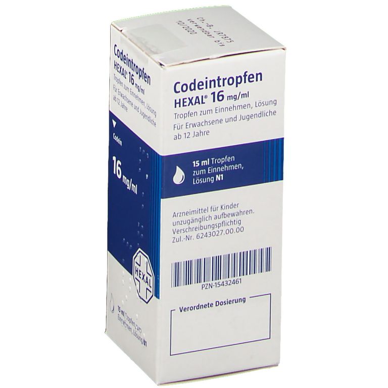 CODEINTROPFEN HEXAL 16 mg/ml Tropfen z.Einnehmen 15 ml mit dem E-Rezept ...