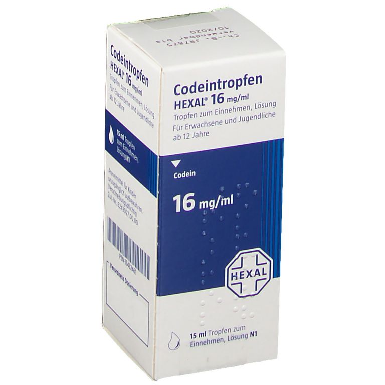 CODEINTROPFEN HEXAL 16 mg/ml Tropfen z.Einnehmen 15 ml mit dem E-Rezept ...