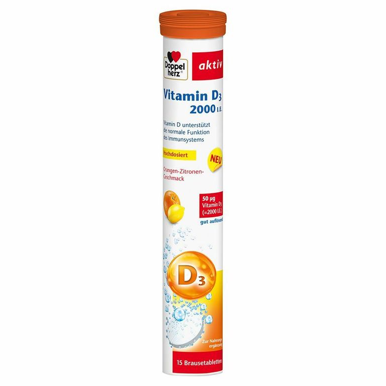 Doppelherz Vitamin D3 2000 I.E. Brausetabletten 15 St - Shop Apotheke