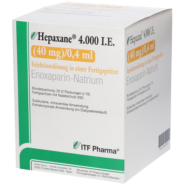 Hepaxane® 4.000 I.E. 40 mg/0,4 ml 20 St mit dem E-Rezept kaufen - Shop ...