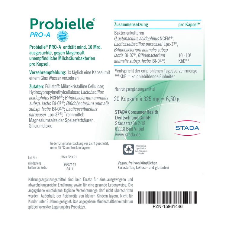 Probielle® PRO-A Probiotika Kapseln 20 St - Shop Apotheke