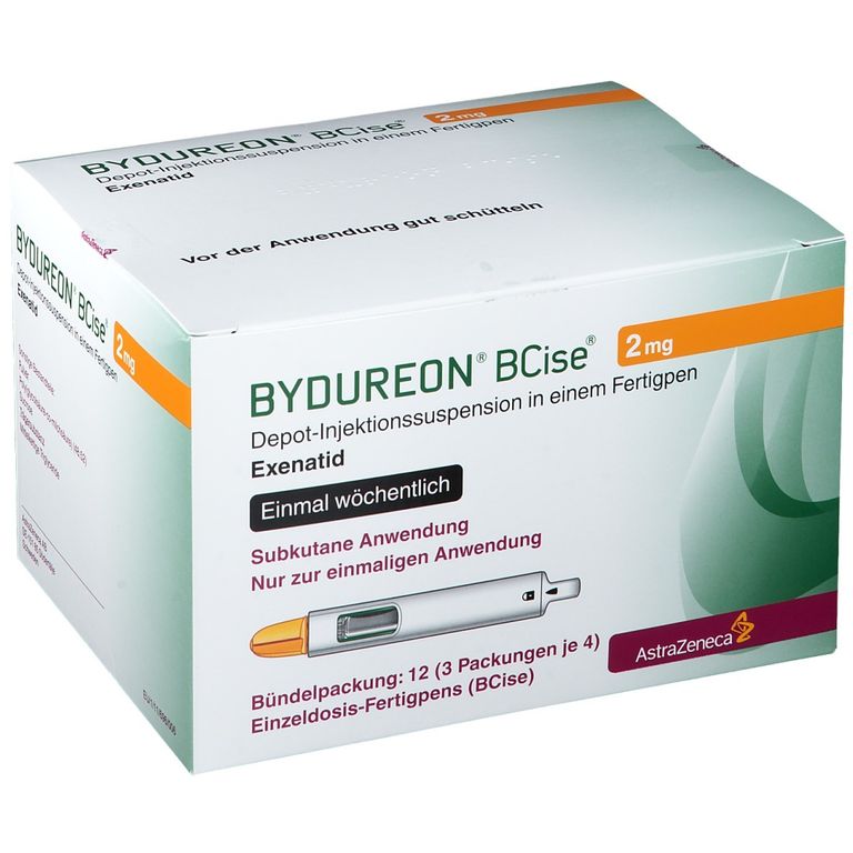 BYDUREON 2 mg Depot-Injekt.Sus.i.e.Fertigpen BCise 3x4 St mit dem E ...
