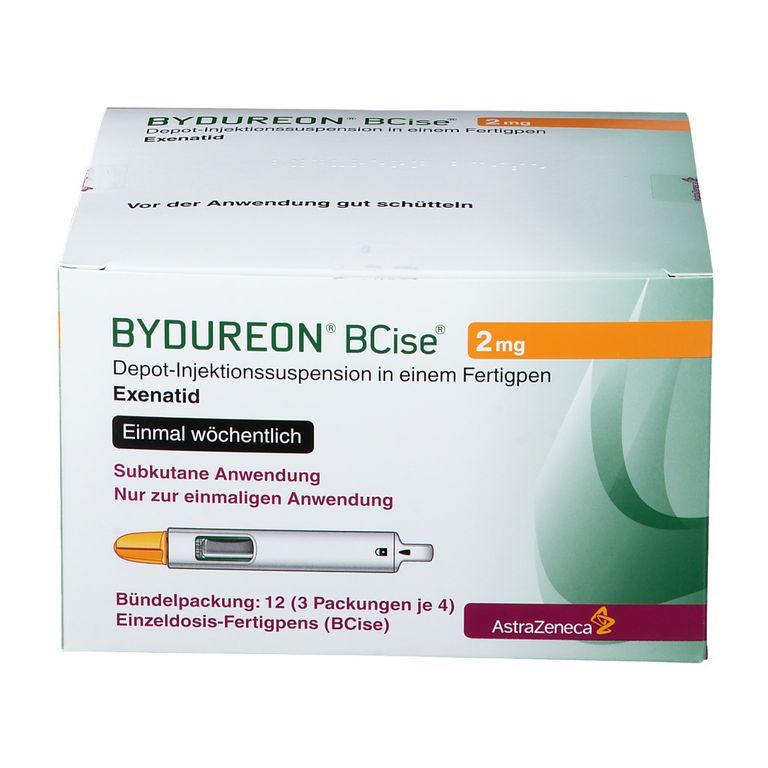 BYDUREON 2 mg Depot-Injekt.Sus.i.e.Fertigpen BCise 3x4 St mit dem E ...