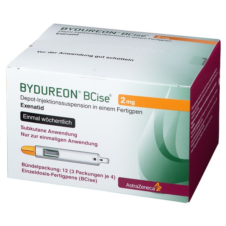 BYDUREON 2 mg Depot-Injekt.Sus.i.e.Fertigpen BCise 3x4 St mit dem E ...