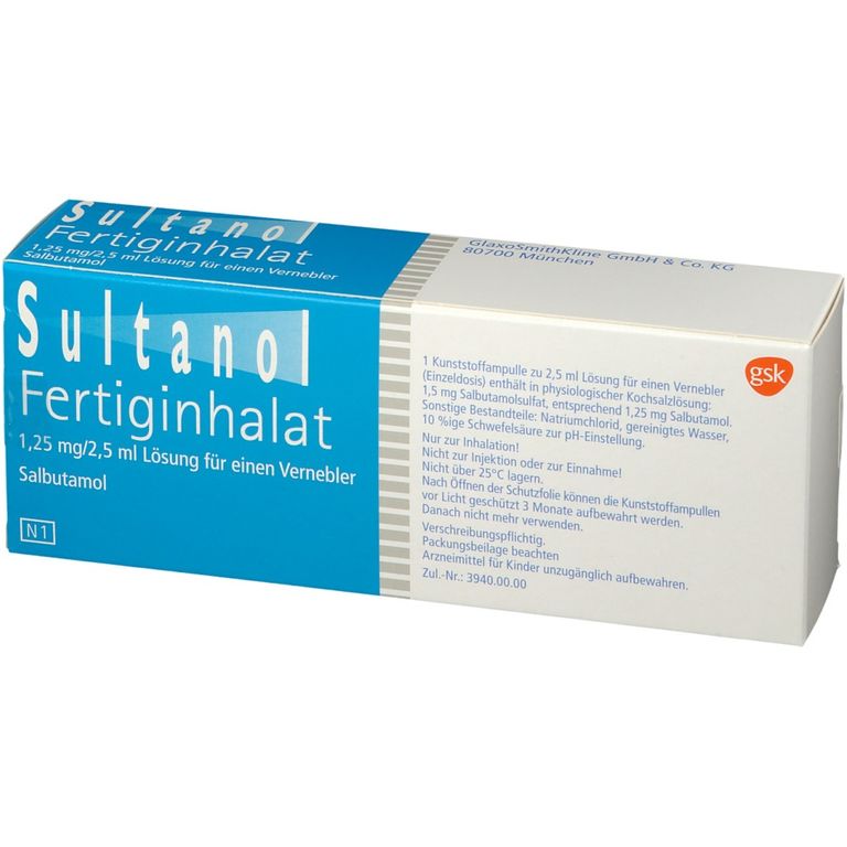 Sultanol Fertiginhalat 1,25 mg/2,5 ml 40 St mit dem E-Rezept kaufen ...