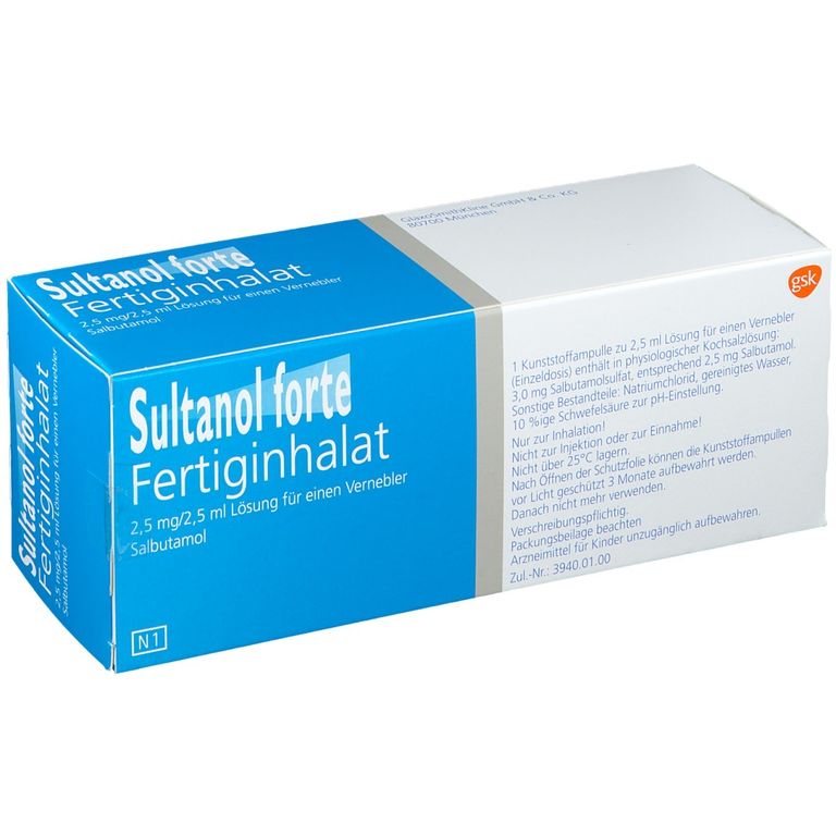 Sultanol® forte 2,5 mg/2,5 ml 60 St mit dem E-Rezept kaufen - Shop Apotheke