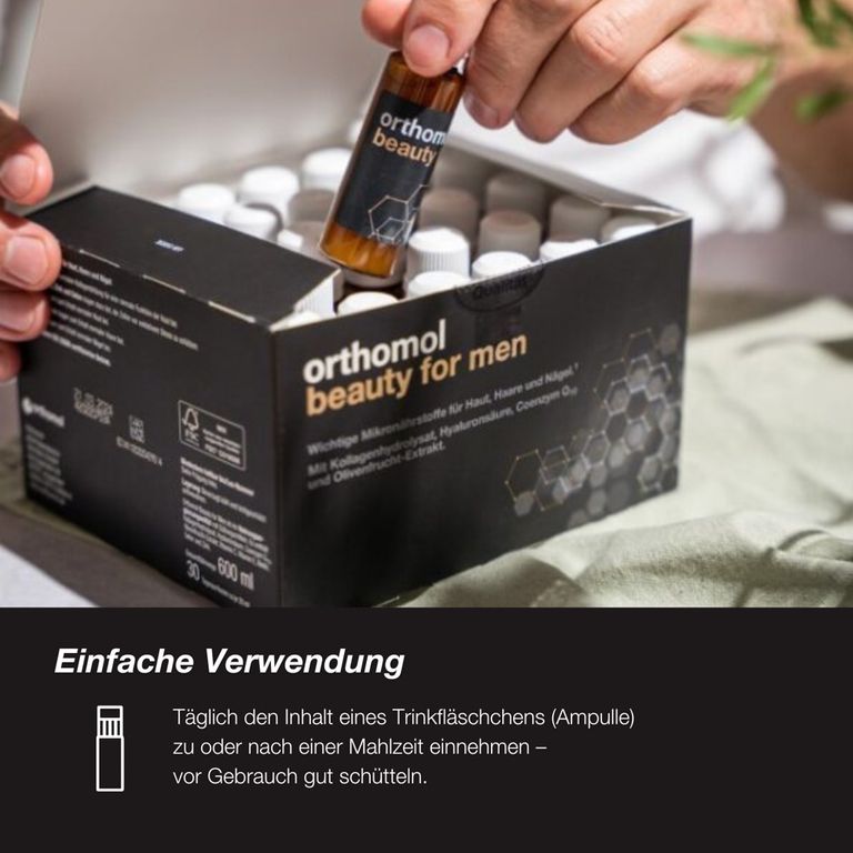 Orthomol Beauty for Men - für Haut, Haare und Nägel - mit Hyaluronsäure ...