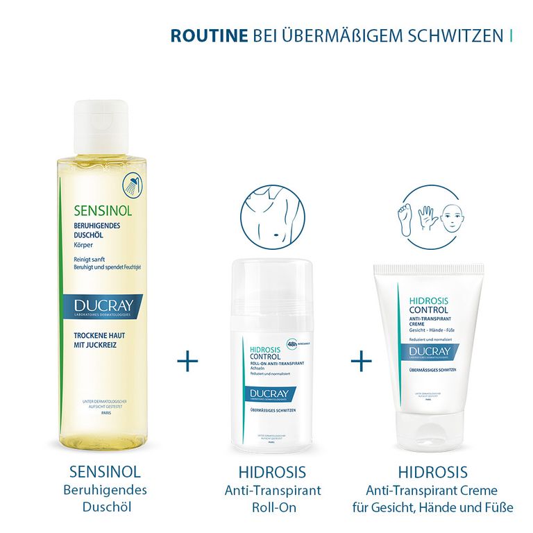 DUCRAY HIDROSIS CONTROL - Anti-Transpirant Creme für Gesicht, Hände und ...