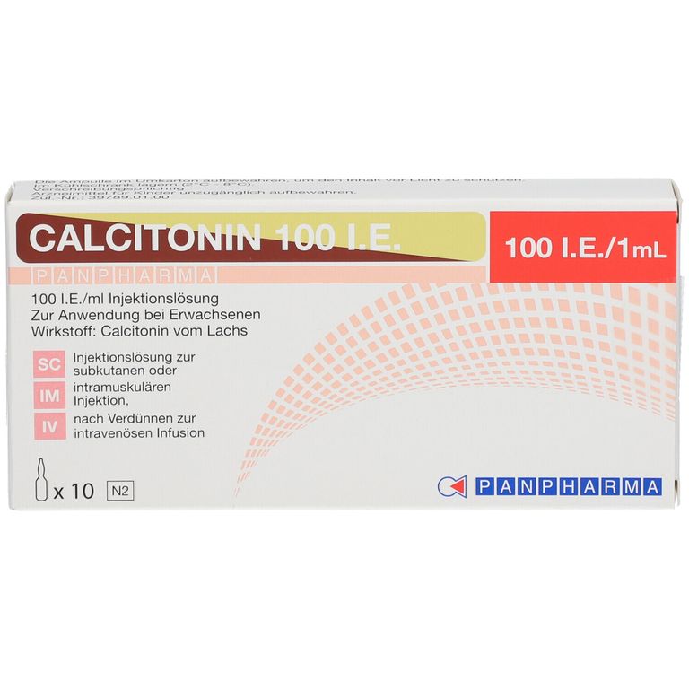 CALCITONIN PANPHARMA 100 I.E./1 ml Inj.-Lsg.Amp. 10 St mit dem E-Rezept ...