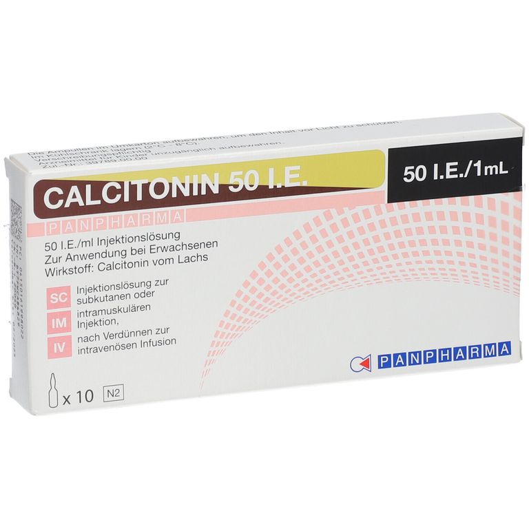 CALCITONIN PANPHARMA 50 I.E./1 ml Inj.-Lsg.Amp. 10 St mit dem E-Rezept ...