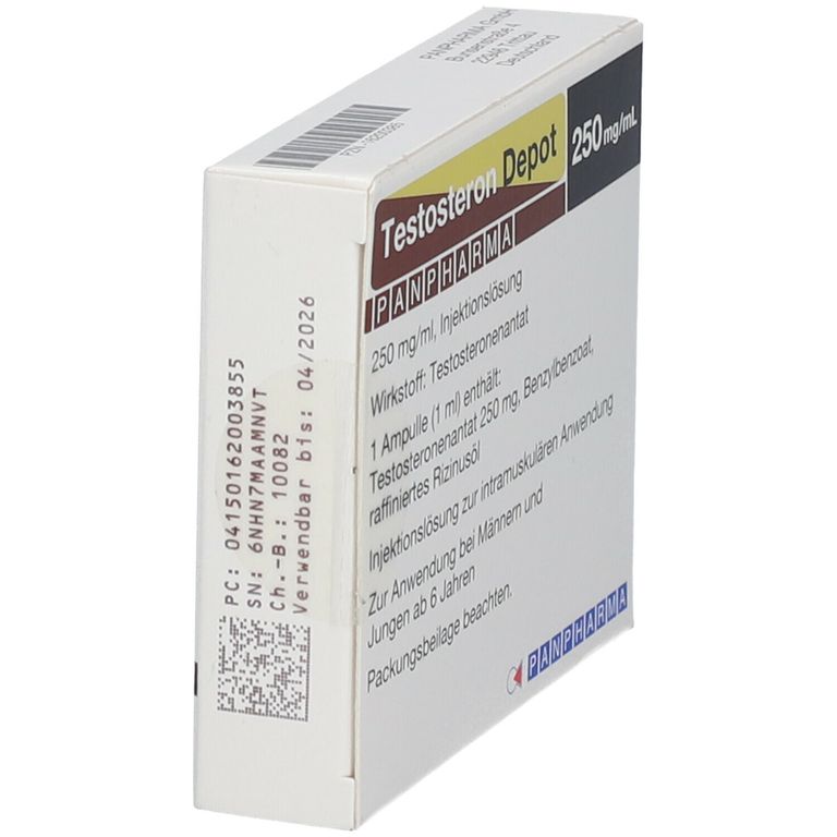 TESTOSTERON Depot PANPHARMA 250 mg/ml Inj.-L.Amp. 5x1 ml mit dem E ...