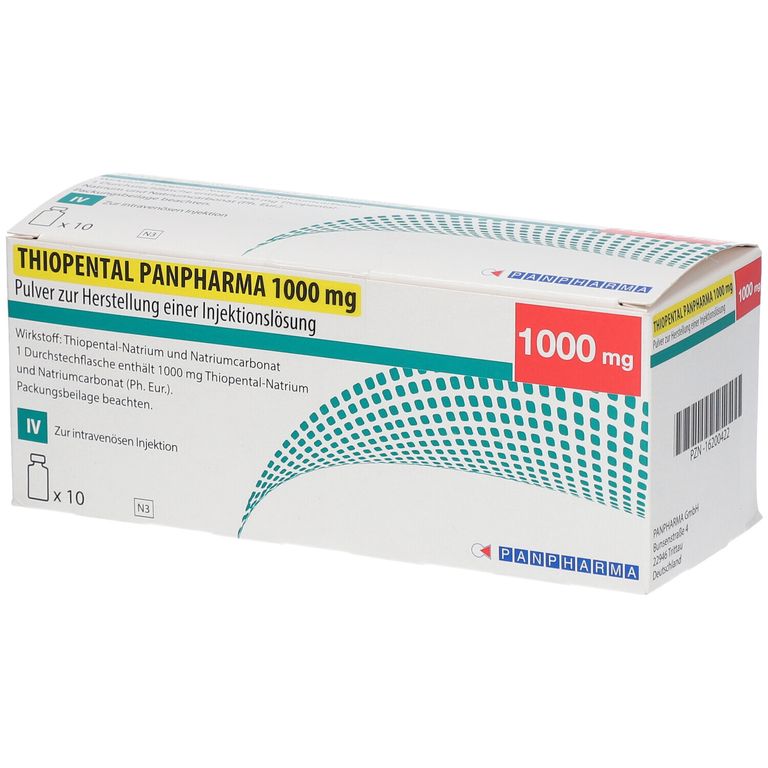 THIOPENTAL PANPHARMA 1000 mg Plv.z.Her.e.Inj.-Lsg. 10 St mit dem E ...