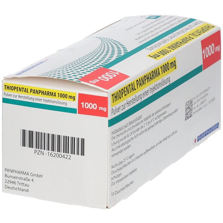 THIOPENTAL PANPHARMA 1000 mg Plv.z.Her.e.Inj.-Lsg. 10 St mit dem E ...