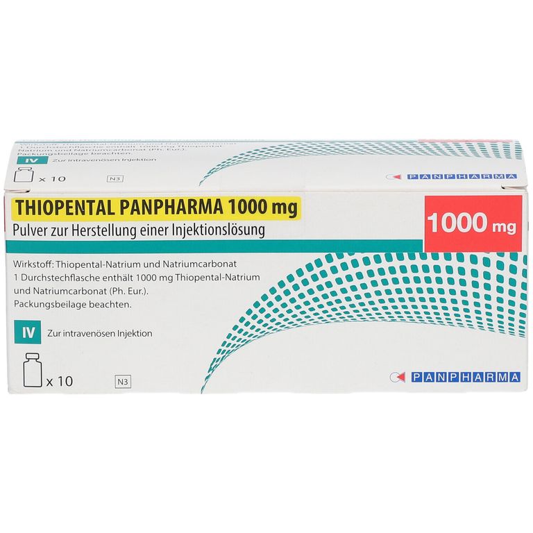 THIOPENTAL PANPHARMA 1000 mg Plv.z.Her.e.Inj.-Lsg. 10 St mit dem E ...