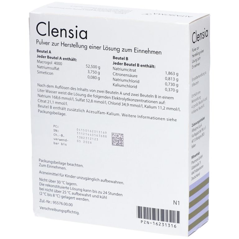 CLENSIA Pulver z.Herst.e.Lösung z.Einnehmen 1 St mit dem E-Rezept ...