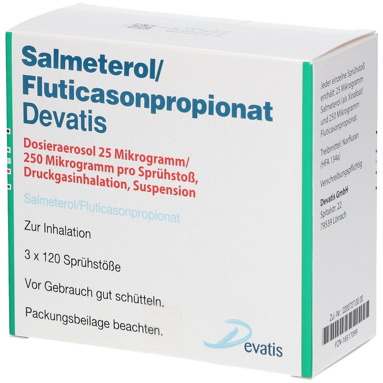 Salmeterol/ Fluticasonpropionat Devatis Dosieraerosol 25 Mikrogramm ...